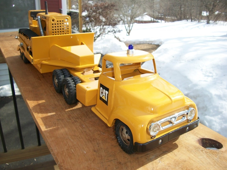 Custom Tonka Caterpillar Lowboy With Bulldozer | eBay