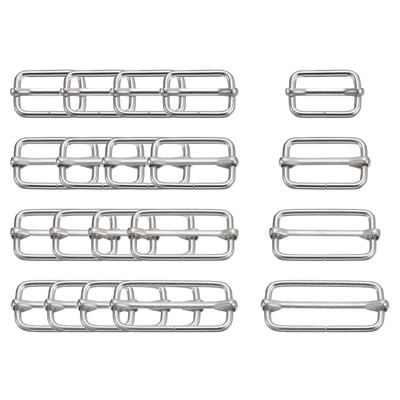 Slides Buckles, 20pcs 4 Sizes Metal Roller Pin Buckles(Silver Tone) | eBay