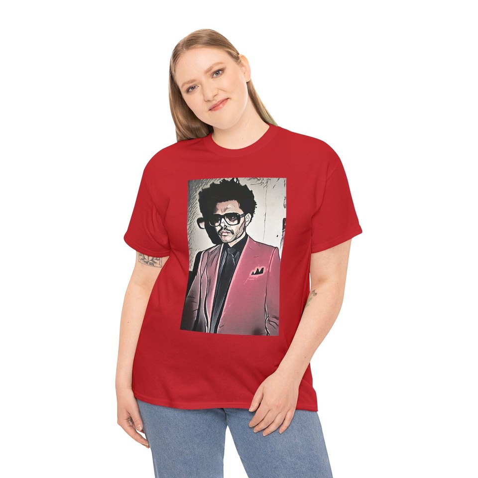The Weeknd Graphic Print Crew Neck Short Sleeve Unisex Heavy Cotton Tee ...