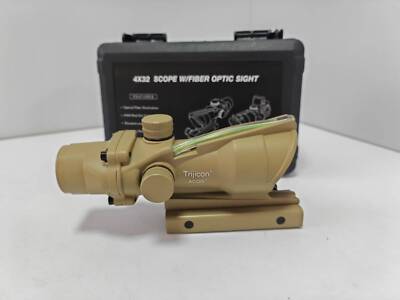 ACOG 4x32mm Fiber Optic Scope FDE Green Chevron Reticle Clone | eBay