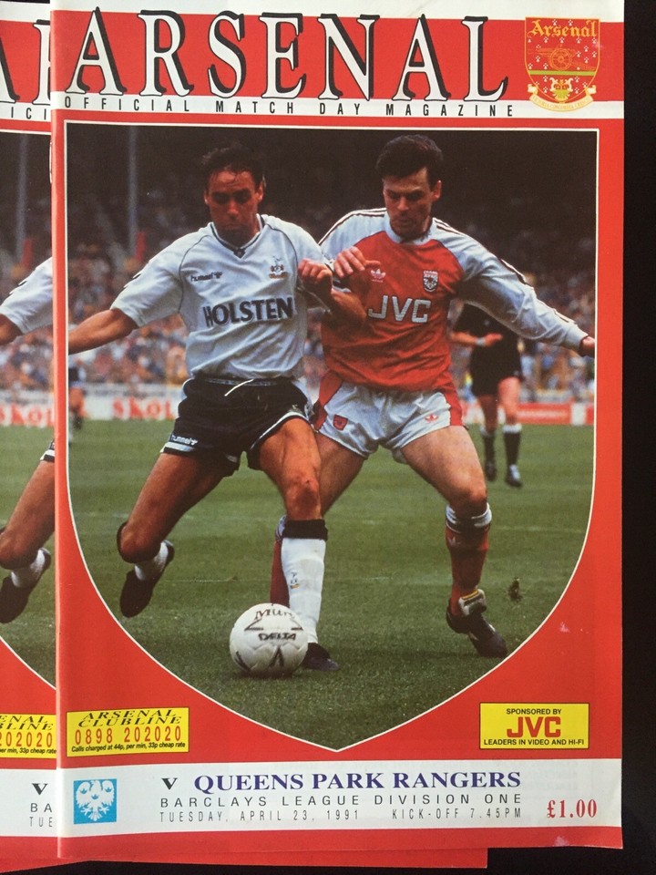 Arsenal FC - 1990-1991 Season - Home and Away Football Programmes *(20 ...