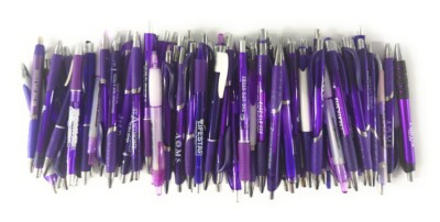 Bulk Misprint Pen Lots: PURPLE/VIOLET/LAVENDER Ballpoint Click Pens: 30 ...