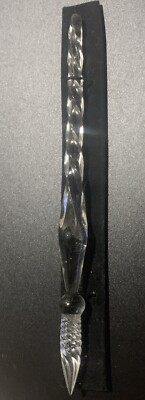 Gorgeous ART GLASS Quill Ink Fountain Pen SWIRL Clear White RIBBON | eBay