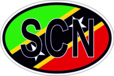 Oval Sticker Flag Country Code SCN Saint Kitts And Nevis | eBay