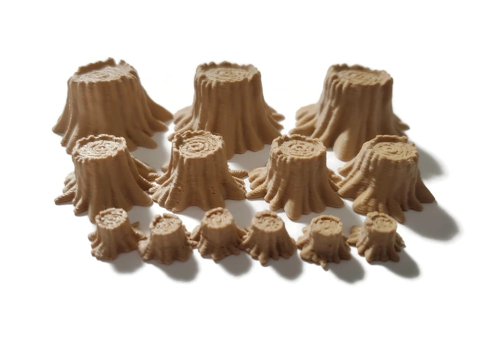 Miniature Tree Stumps 28mm (13pc) Set RPG Wargaming Terrain Scatter ...