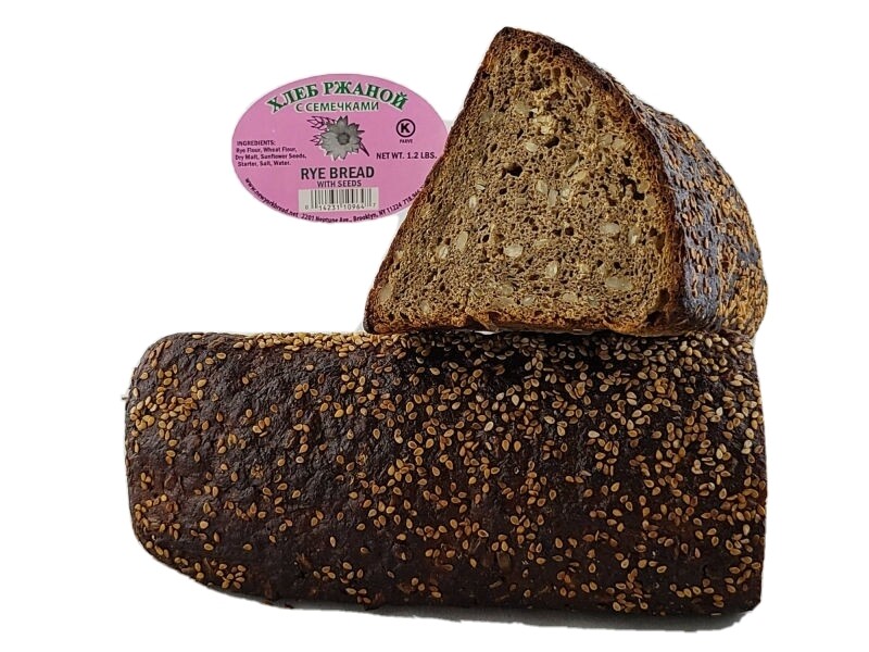 Natural Rye Bread With Sunflower Seeds Kosher Unsliced 1.2lbs Ржаной ...