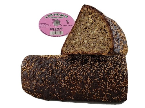 Natural Rye Bread With Sunflower Seeds Kosher Unsliced 1.2lbs Ржаной ...