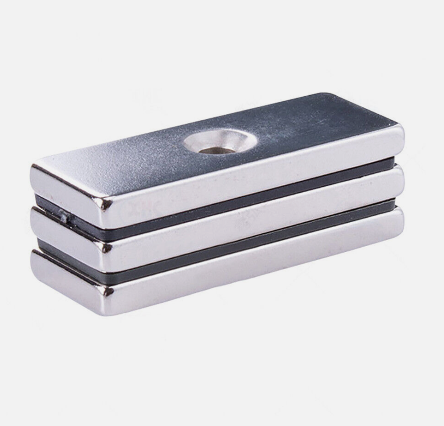Super Strong Rectangle NdFeB Magnets Rare Earth With Countersunk Ring ...