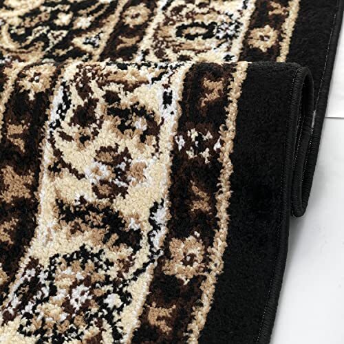 Oriental 5x7 Traditional Medallion Indoor Area Rug Siesta black Beige 5 ...