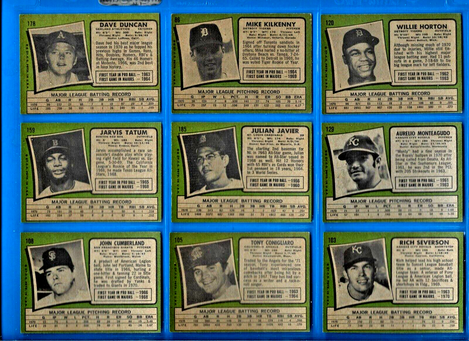 1971 Topps Baseball Cards 45 Card Lot with HOF Players and Rookies | eBay