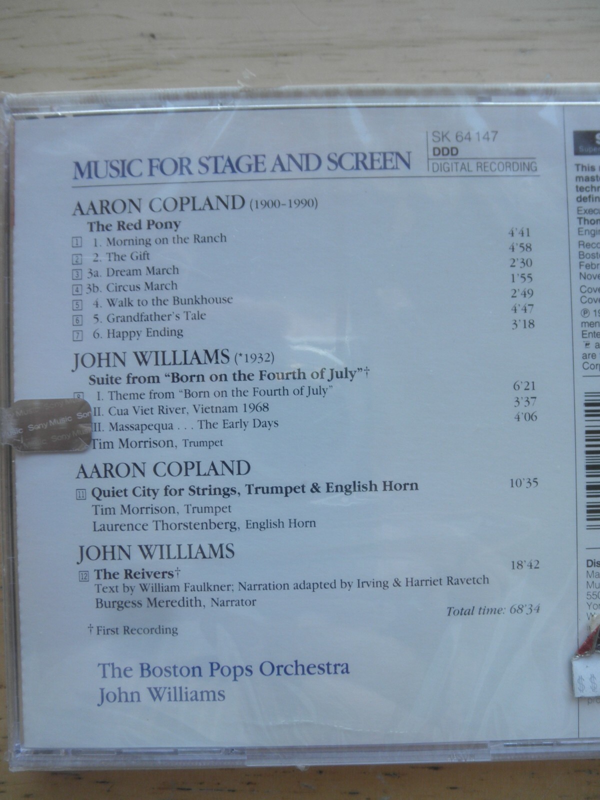 Music for Stage and Screen by John Williams (Film Composer) (CD, Apr ...