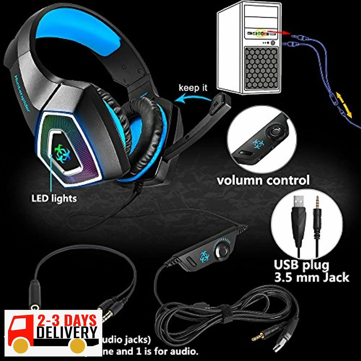 Voice Changer Headset For PS Mic Microphone Adapter PC One, 1 Noise ...