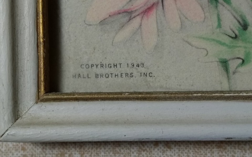 Antique 1943 Hall Bros. Hallmark Friends Gift Framed Print “Folks I ...