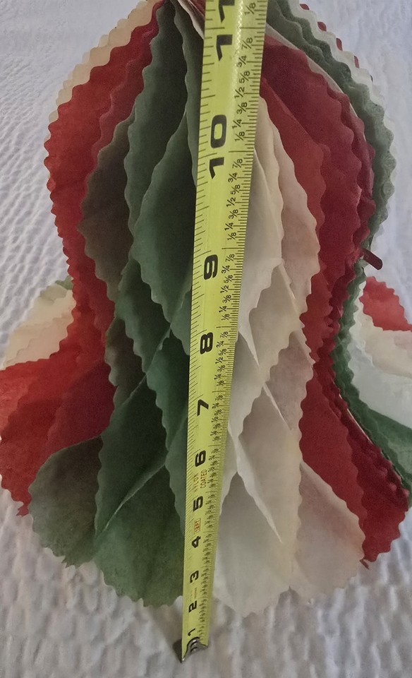 Vintage Bell Honeycomb Tissue Paper Red Christmas Decoration & Single ...