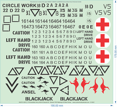 Australian Army ASLAV Decals #2 - Generic TAC Markings & Other Extras ...