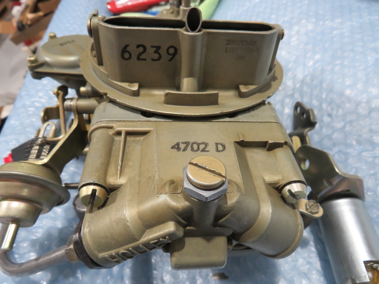 1972 C3 Corvette LT1 Holley Carb--#3999263 GA-LIST-6239-1 Dated 244 ...