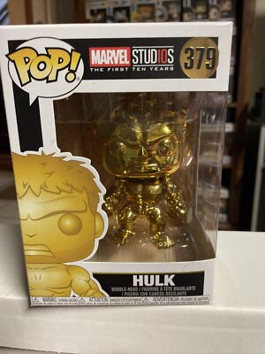 Funko Pop Marvel Studios Series Gold Chrome HULK Bobble-Head # 379 | eBay