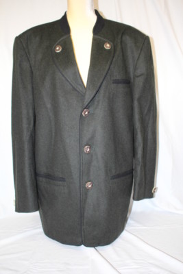 JULIUS LANG Heather Gray Wool Blend Traditional German Trachten Jacket ...