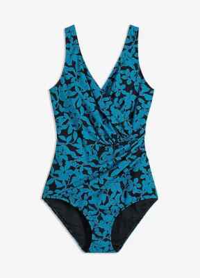 Women Wrap Shaper Swimsuit Turquoise Print Ladies Dress Bonprix-UK18 EU ...