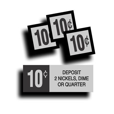 Vending Machine Coin Change Slot Decal 10 cents Fits Vendo H63 H63A ...