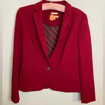 Talbots Woven in Italy red one button blazer size 6 | eBay