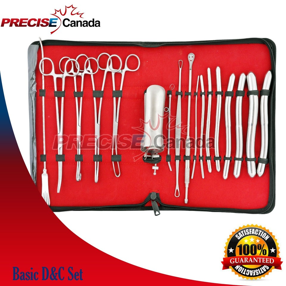 17 Pcs D&C DNC Instruments Set / Gynecology Dilation And Curettage Set ...