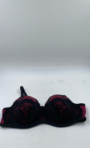 Torrid Womens Black Red Lace Padded Underwired Strapless Push-Up Bra ...