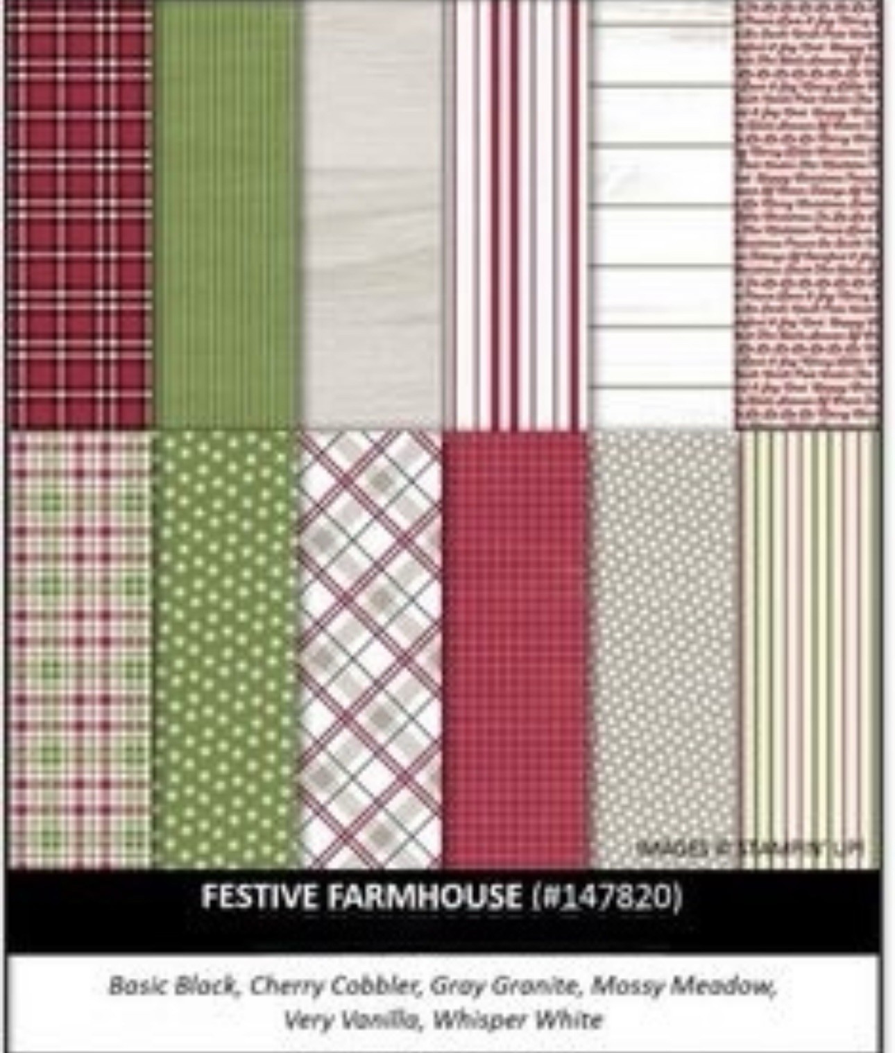 Stampin Up FESTIVE FARMHOUSE (24) Sheets 6x6 Designer Series Paper DSP ...