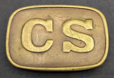 Civil War Confederate CS rounded square belt buckle. | eBay