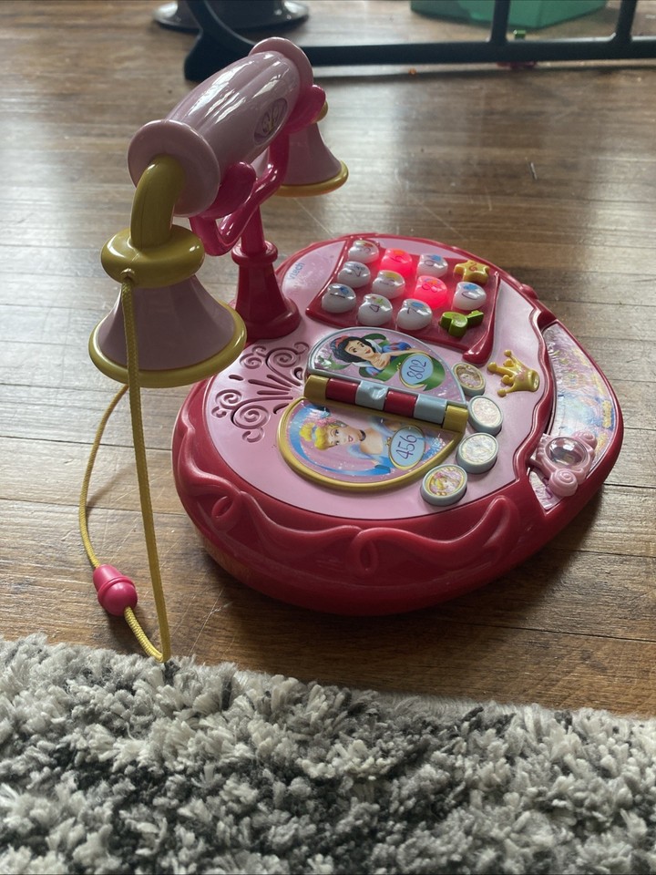 Rare VTech Disney Princess Dial N Learn Telephone Light Up Talking Toy ...
