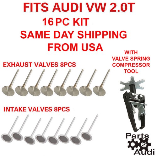 Engine Intake Valves,Exhaust Valves 16pc Kit w Valve Tool For Audi VW ...