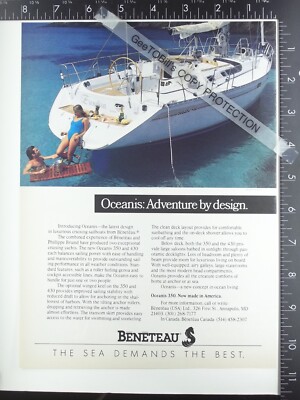 1987 ADVERTISING for Beneteau Oceanis 350 430 sail boat yacht ...