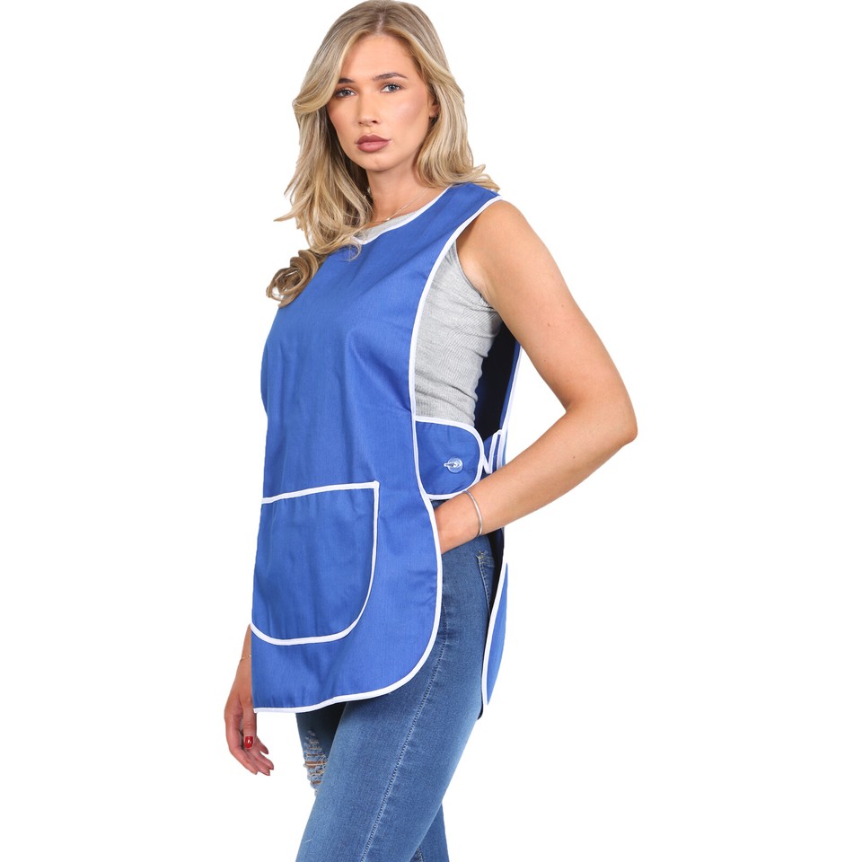 LADIES WOMEN TABARD APRON OVERALL KITCHEN CATERING CLEANING BAR PLUS ...