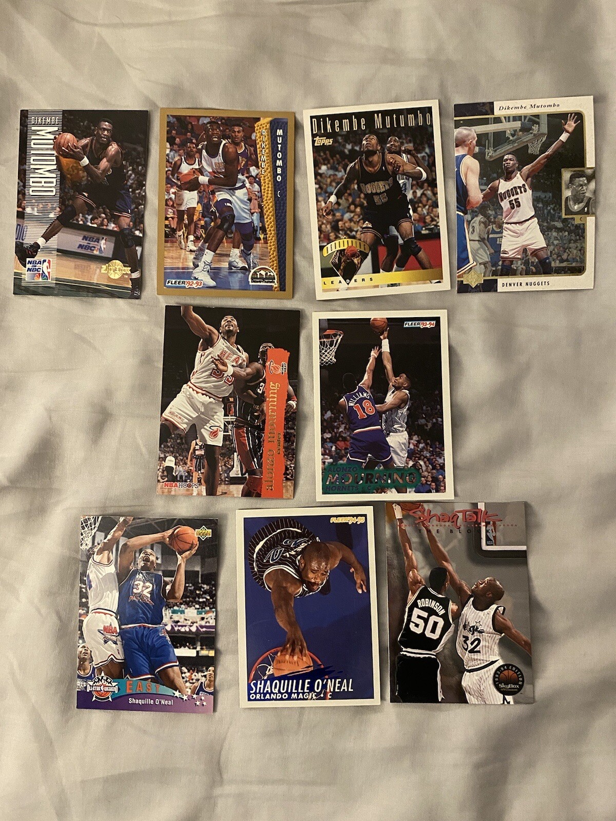 Lot Of 9 Vintage NBA Basketball Cards - Dikembe Mutombo, Mourning, Shaq ...