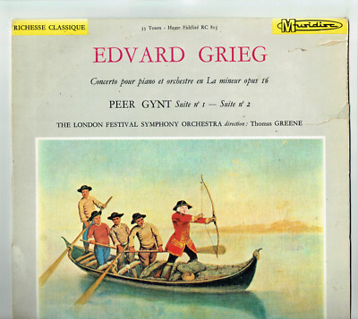 33 RPM Edvard Grieg Disk LP 12 " Peer Gynt T.Greene Concerto Piano ...
