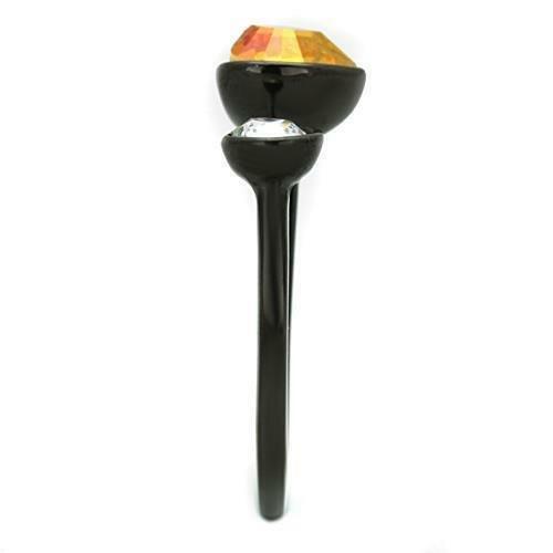 TK1738 - IP Black(Ion Plating) Stainless Steel Ring with Top Grade ...