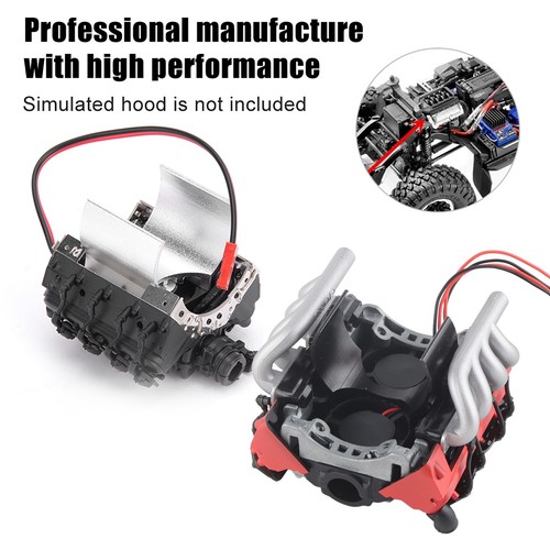 V8 1/10 RC Simulation Engine Cover Cooler Motor Fan For Trx4/scx10 ...