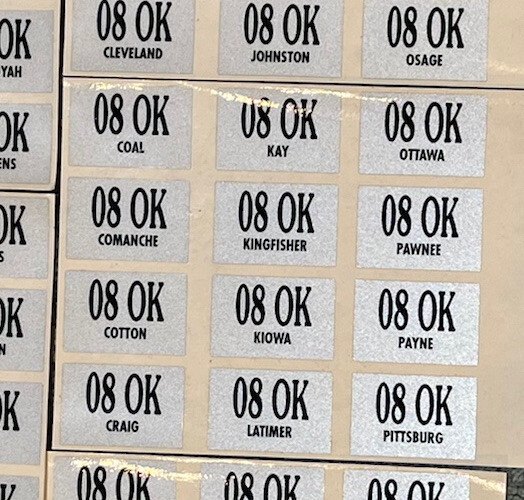 OKLAHOMA COUNTY license plate MONTH STICKERS - PICK ONE Cimarron Harmon ...