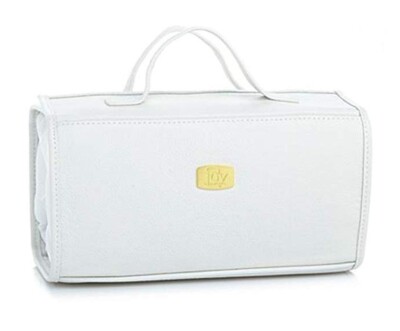 Joy Mangano Large Better Beauty Case Roll-up Organizer Bag ~ White ...