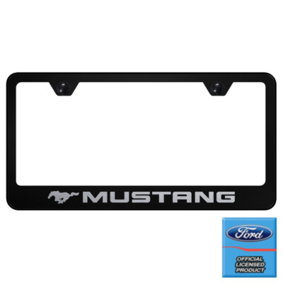 Ford Mustang Laser Etched Logo Black Stainless Steel License Plate ...