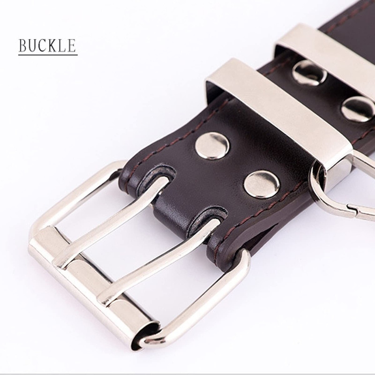 Double Grommet Belt Leather Punk Vintage Rock Jeans y2k Double Grommet Belt Leather Punk Vintage Rock Jeans y2k
