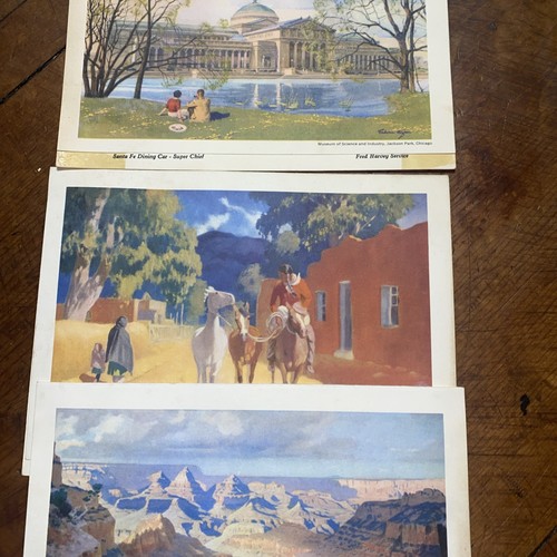 Santa Fe Chief Railroad Dining Car Dinner Menus (3) Fred Harvey 1950’s ...