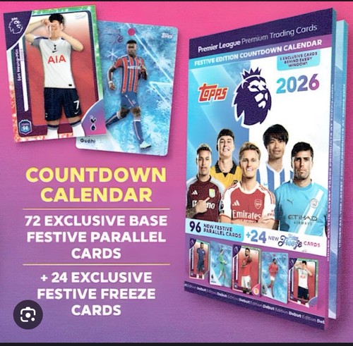 Topps Prem League 2025/2026 Christmas Advent Calendar ( ready to post ...