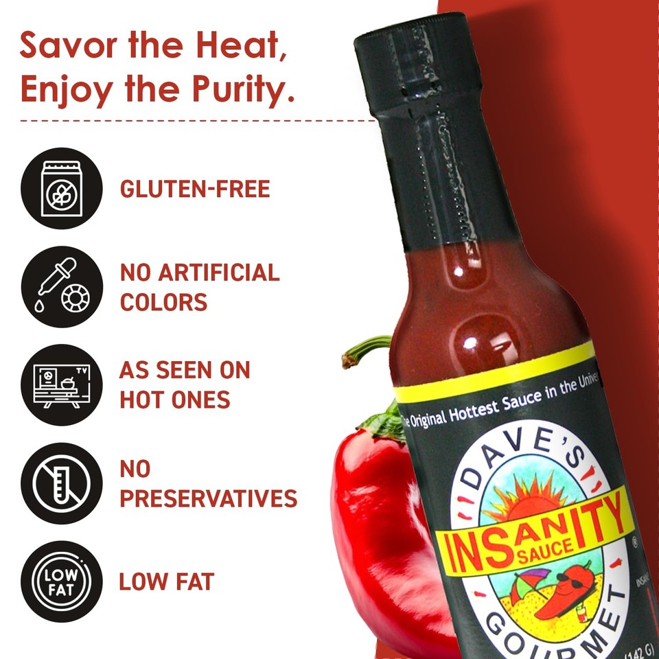 Dave’s Gourmet Insanity Super Hot Sauce Variety 4-Pack - Carolina Reaper,... | eBay