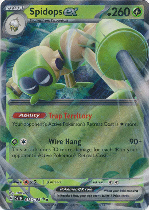 Holo Spidops ex - 019/198 Double Rare Scarlet & Violet Base Set Pokemon ...