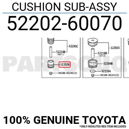 5220260070 Genuine Toyota CUSHION SUB-ASSY 52202-60070 | eBay