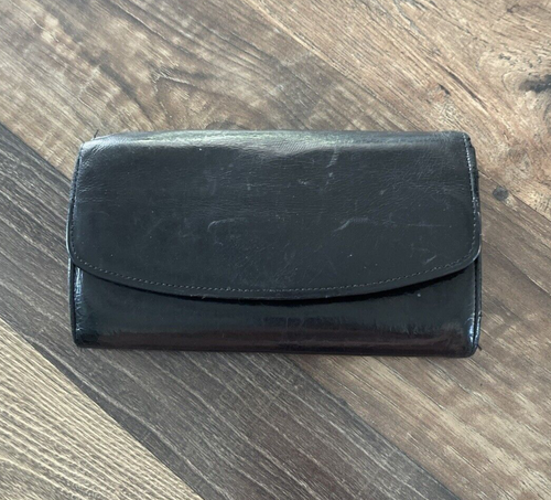 Coach Vintage Leather Envelope Black Wallet Snap Closure | eBay