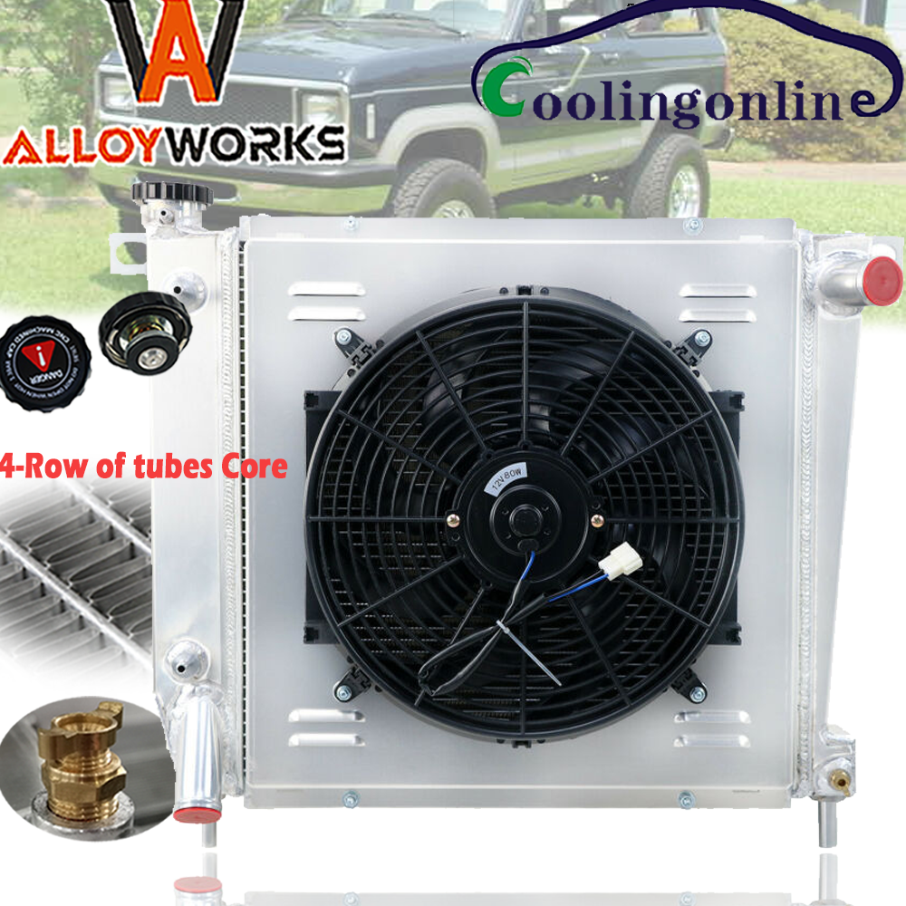 Radiator Shroud Fan 4 Row For 1985-1994 Ford Ranger Explorer Bronco II ...