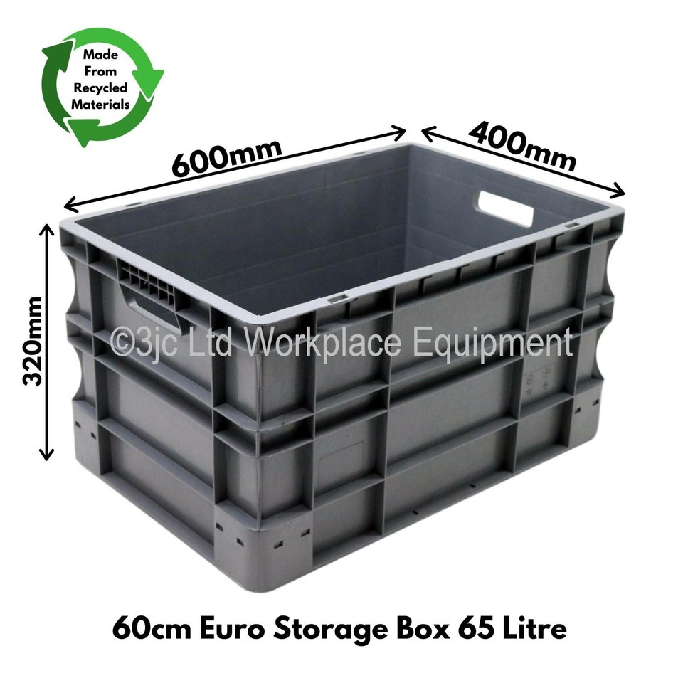 NEW Stacking Heavy Duty Commercial Type Plastic Euro Storage Box Boxes ...