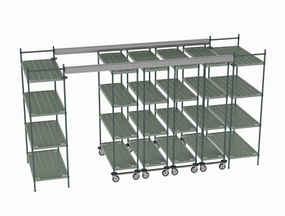 Top-Track TT14-E2448M1848P Overhead Track Shelving Kit for 14ft Spaces ...